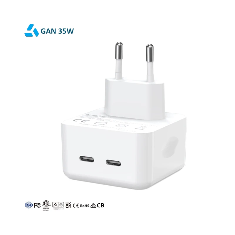 Chargeur 35w Usb C Power Adapter Compatible Double Type-c Port 35w Gan ...