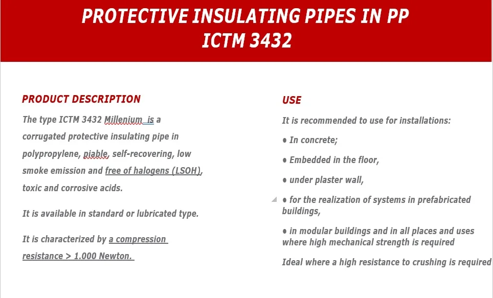 Italian Quality Protective Corrugated Conduits In Polypropylene ...