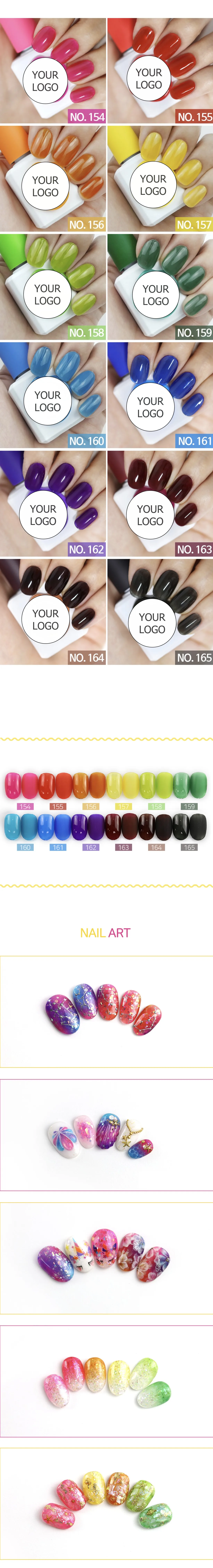 Korean LED Gel Polish Syrup Color Natural Gloss Nail Polishes soak off ...