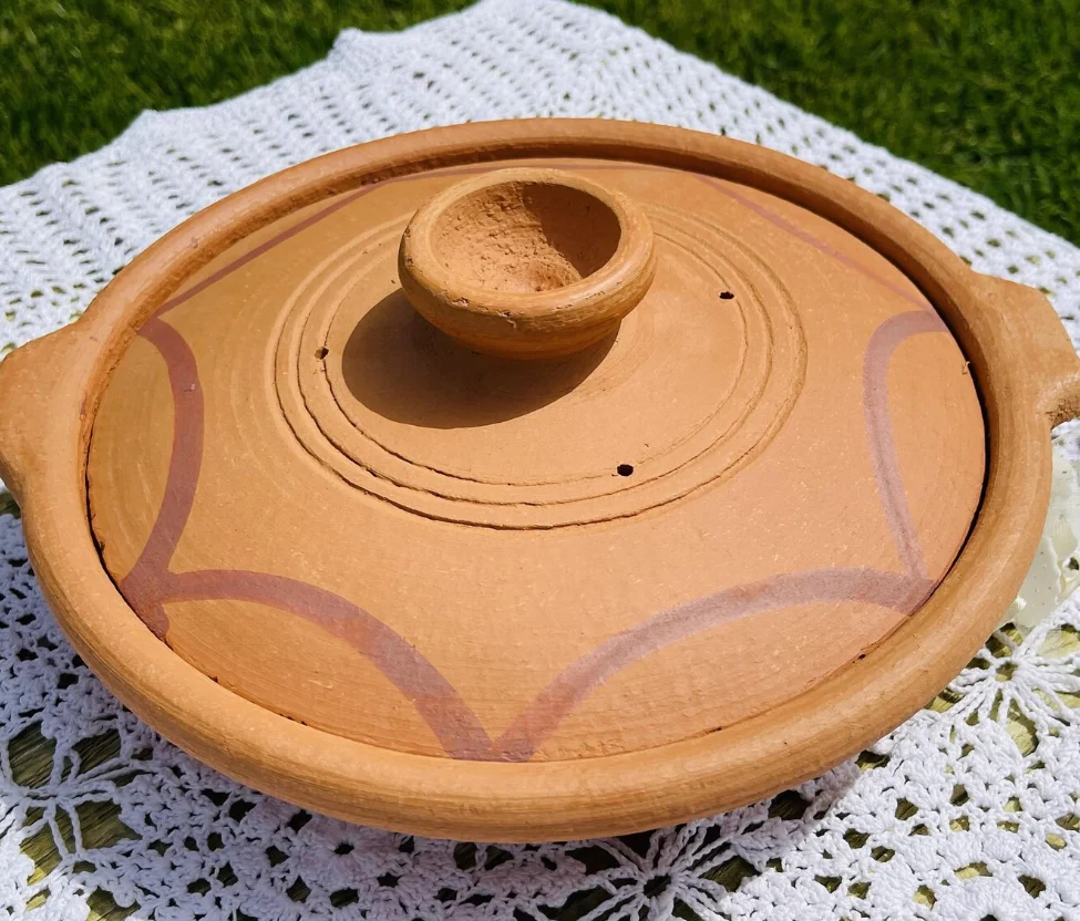 Handmade Flat Unglazed Tajine Pots - Traditional Moroccan Cookware