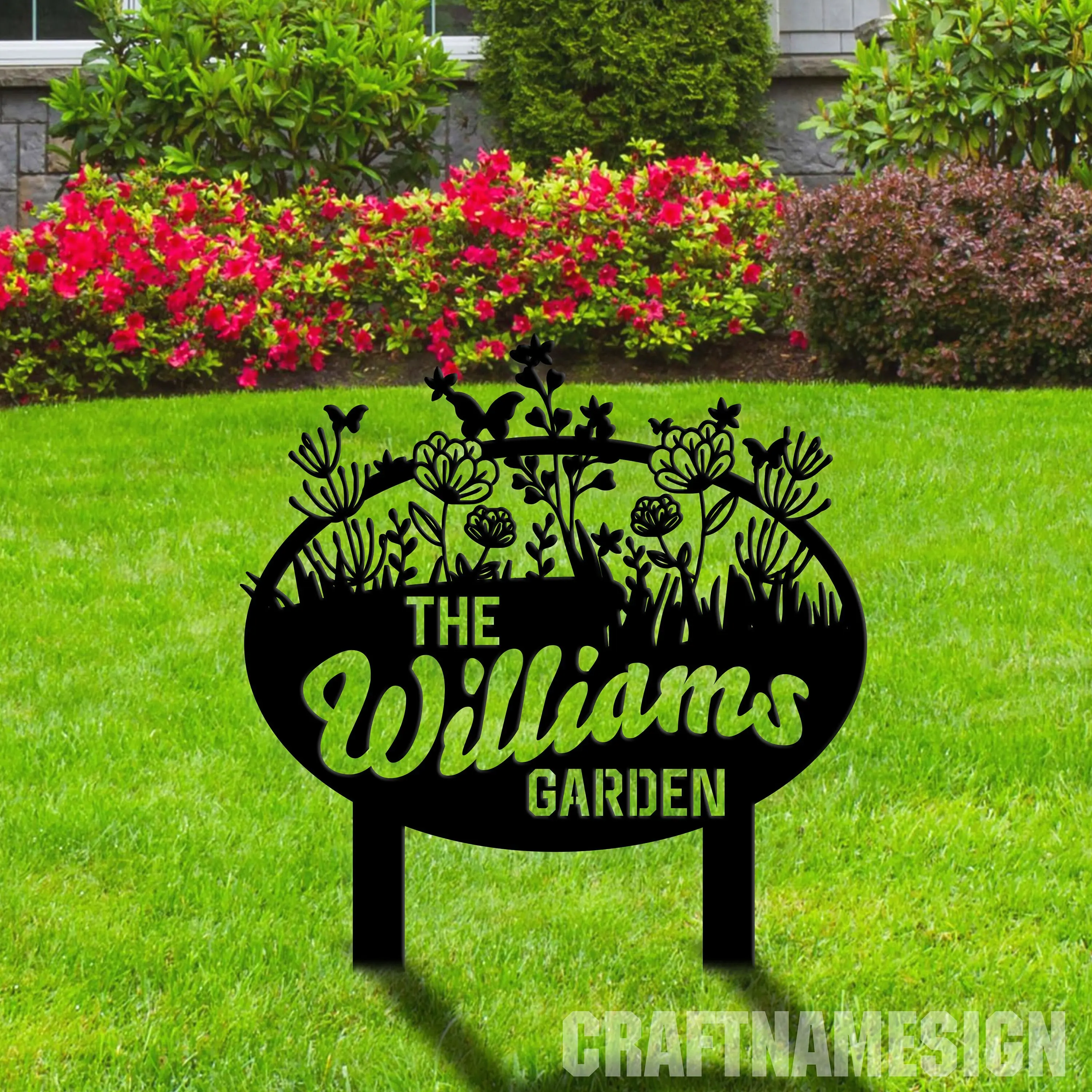 Custom Metal Garden Sign With Stakes,Garden Stake Sign Personalized ...
