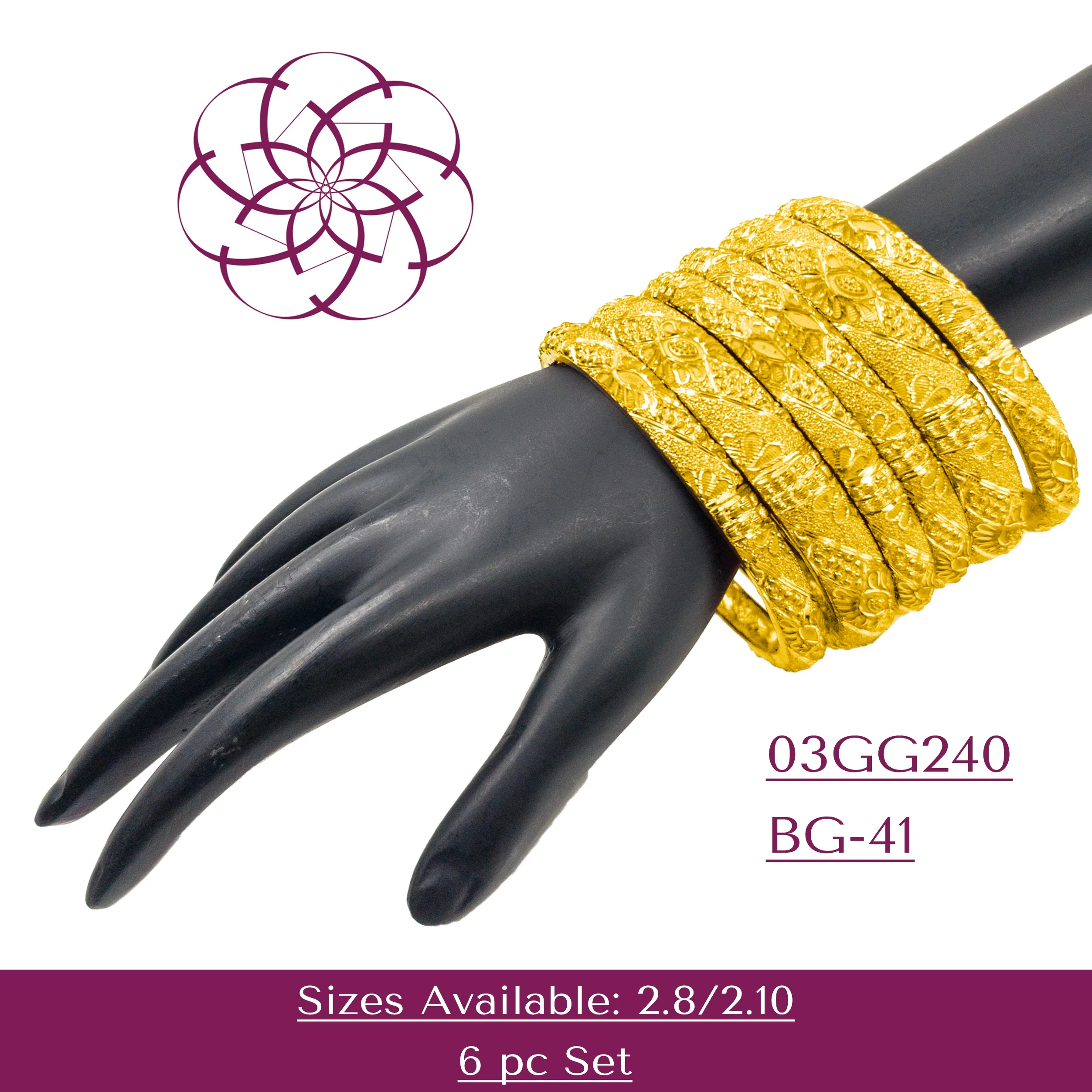 5 gramme 24K Gold Plated Beautiful Bangles Set Earring Finger Ring ...