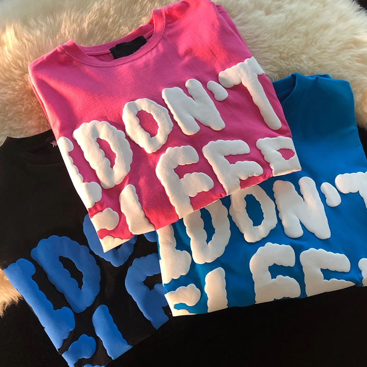 Puff Print Custom T Shirt 3d Foam Print 100 Cotton High Quality Men s Puff Print Custom T Shirt 3d Foam Print 100 Cotton High Quality Men s