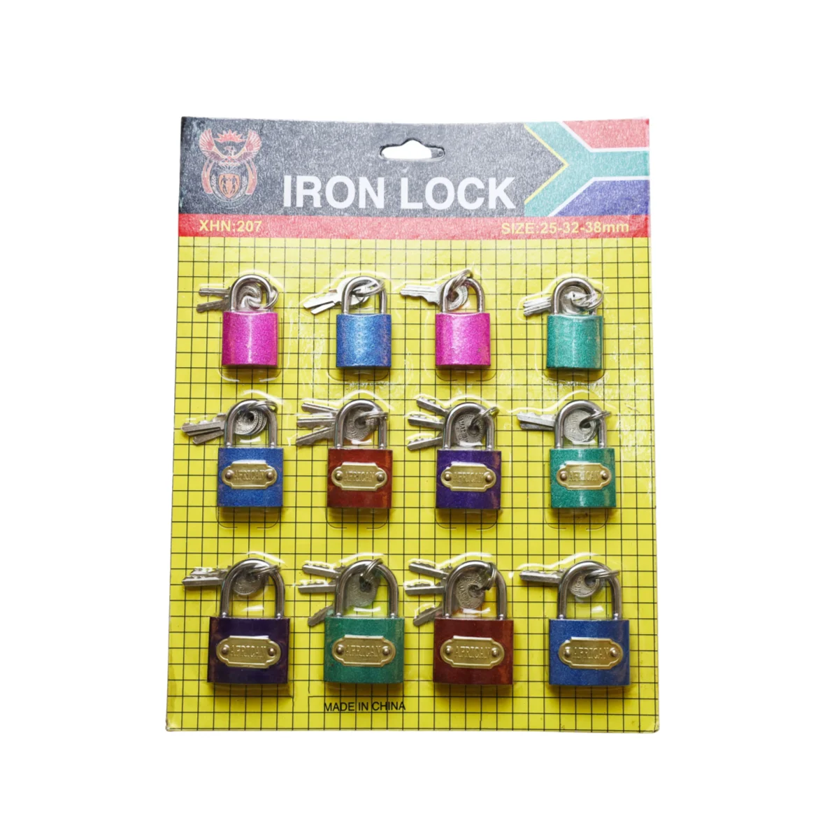 12 Pcs Padlock Set Iron Padlock 25-32-38/32-38-50mm Cheap Copper Lock ...