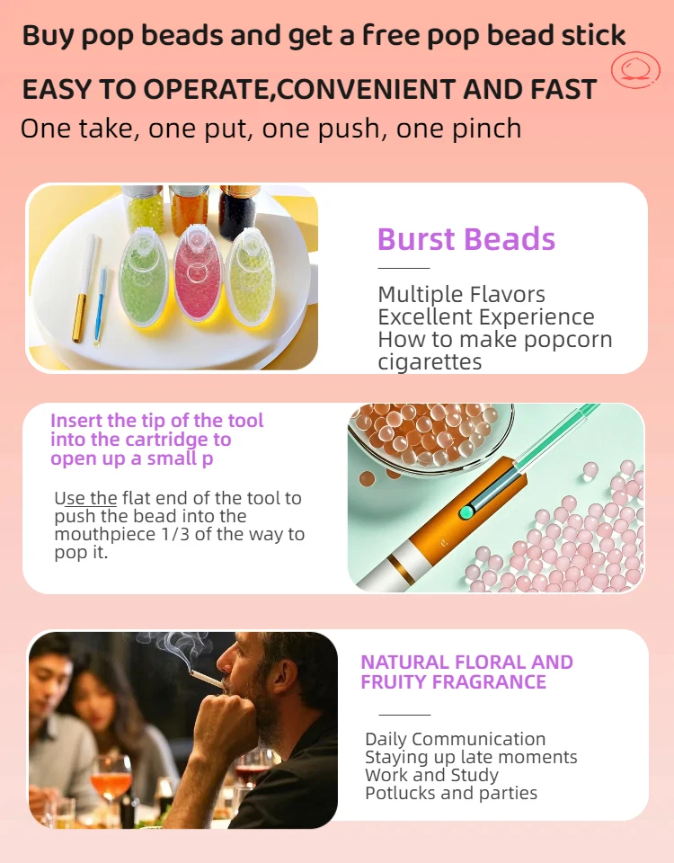 Menthol Flavored Capsule Cigarettes with Poppers Aromatherapy Tobaccol ...