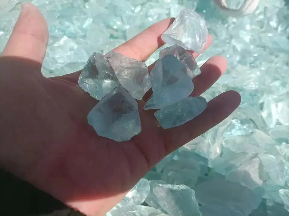 Natural Clear Colored Slag Glass Rocks For Gabion Wall - Buy River Rock ...