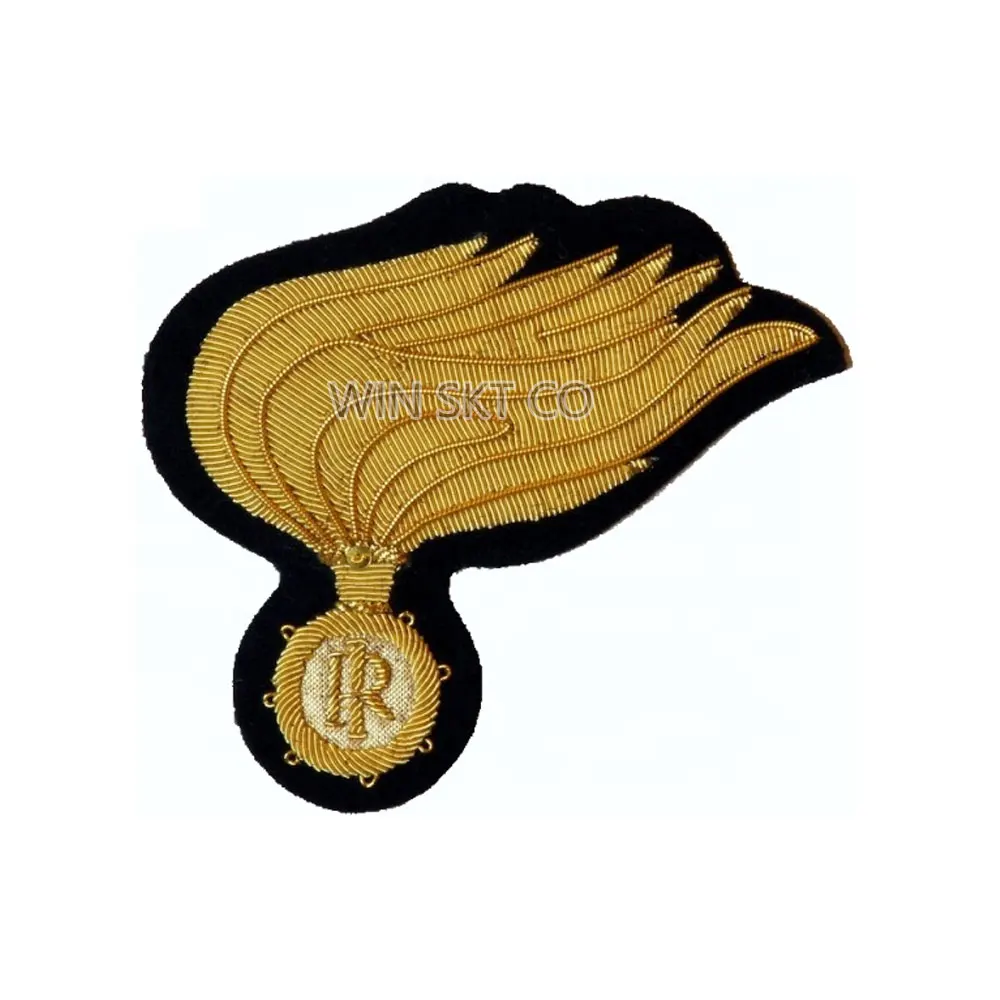 Custom Made Hand Embroidery Bullion Badges New Officer Uniform Bullion ...