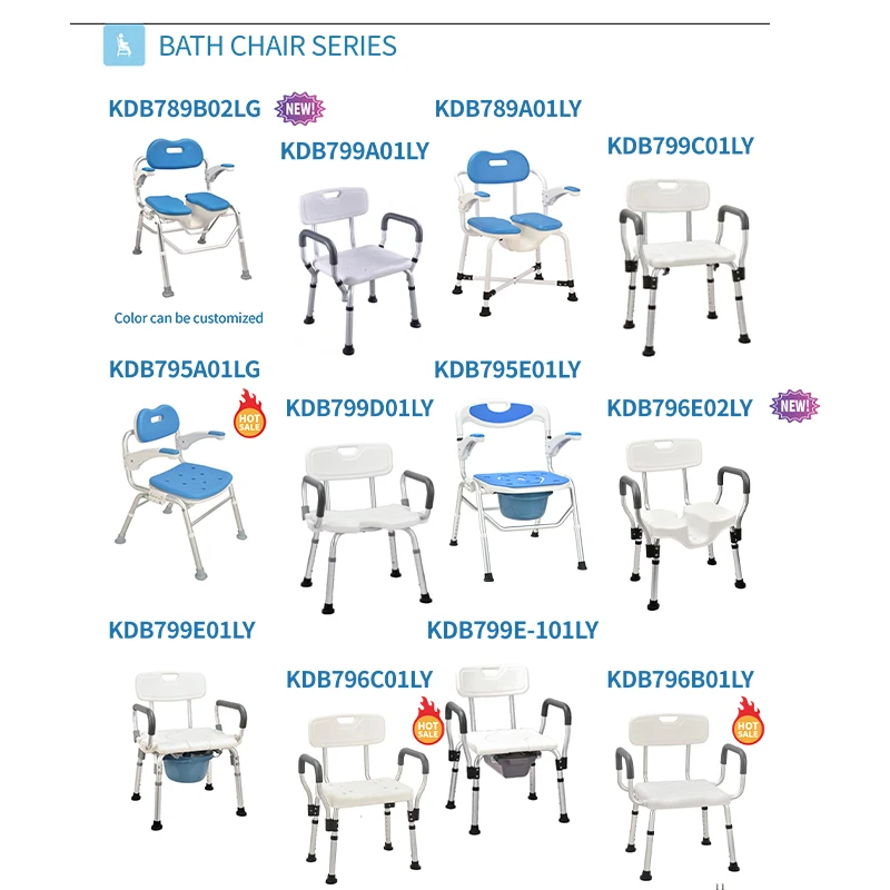 Aluminum Shower Chair with Armrests for Hospital & Home Care | Anti ...