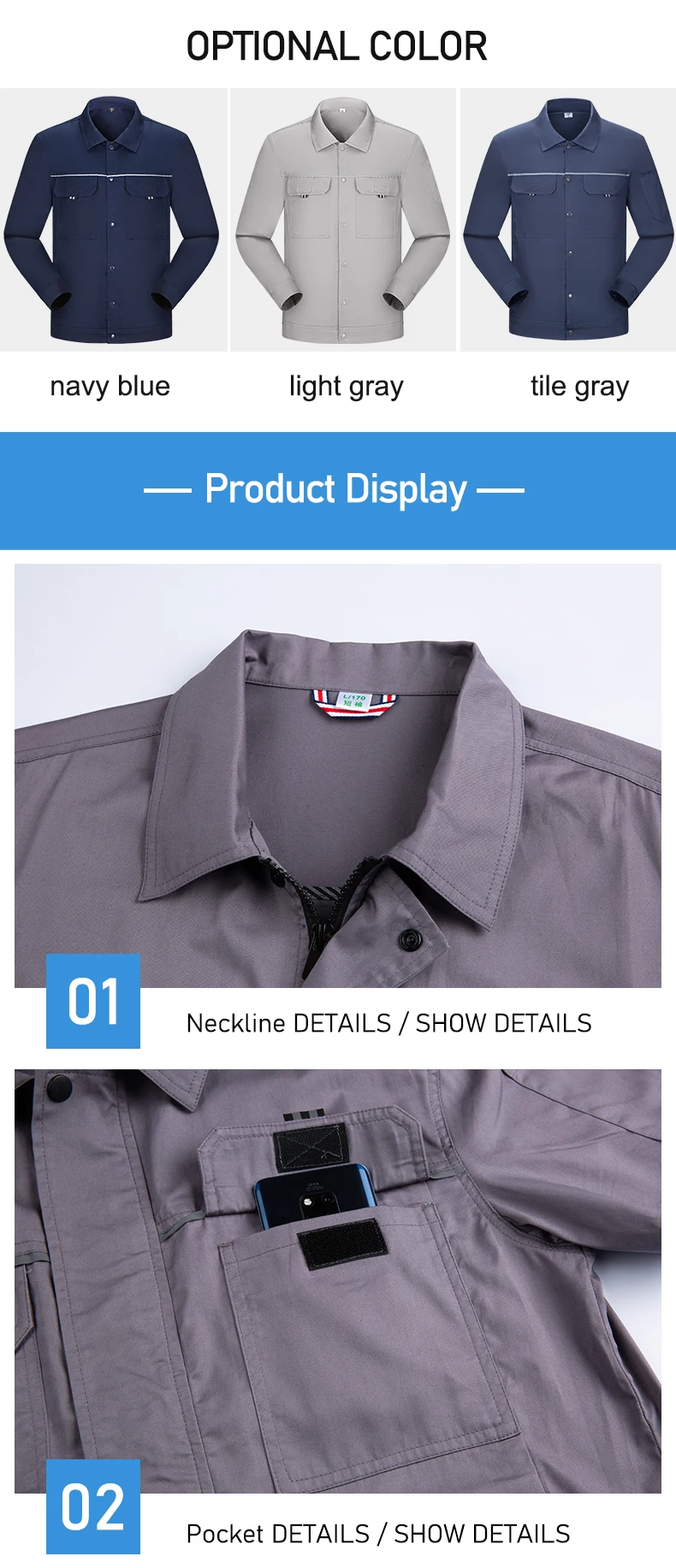 Workwear Women Uniform Design Safety Work Suits Clothes Long Sleeve ...