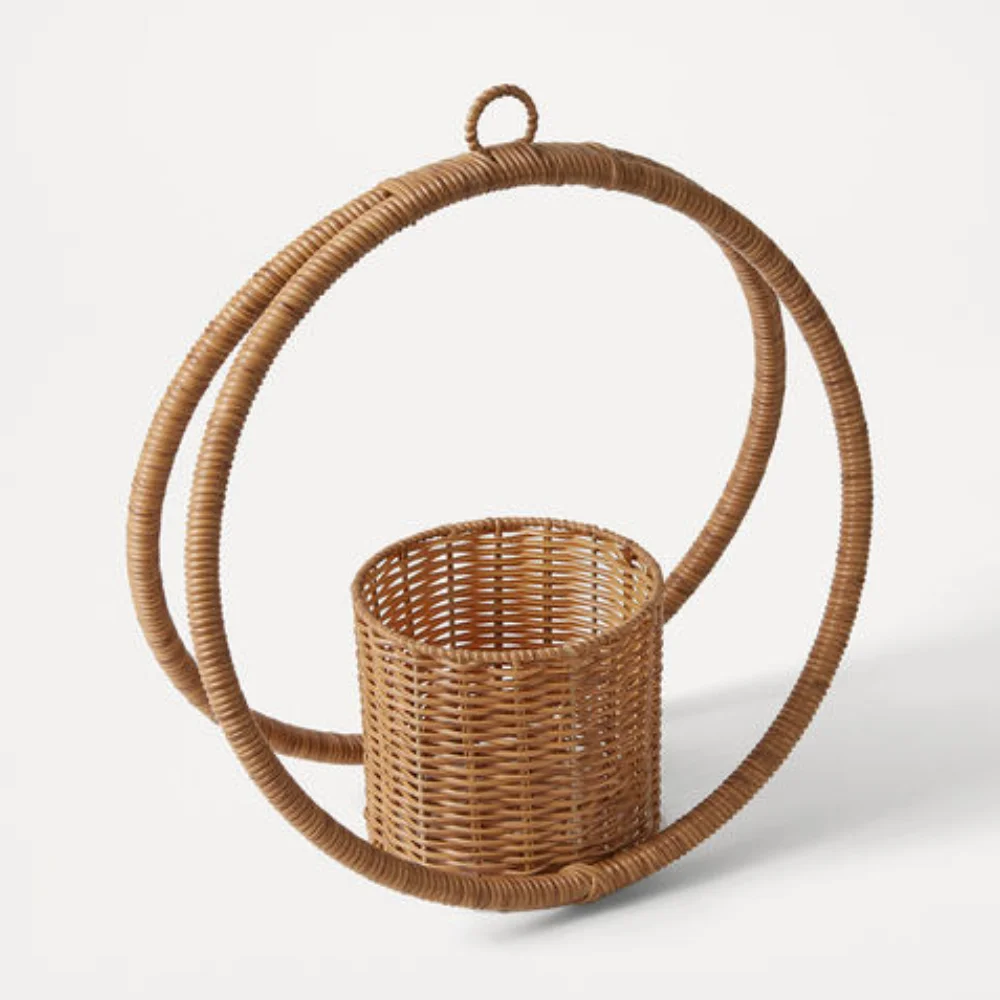 Handwoven Eco-friendly Rattan Hanging Planter Plant Pot Holder ...