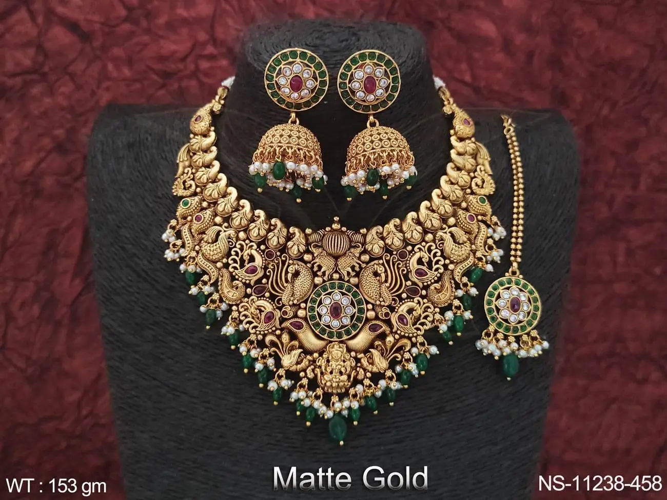 Antique Jewelry Matte Gold Plated Designer Wedding Wear Heavy Antique ...
