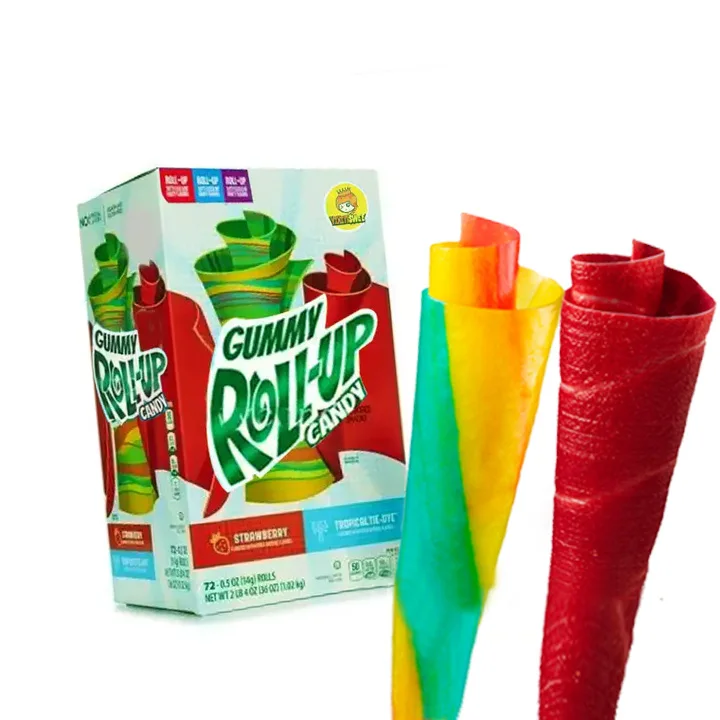 Oem Custom Logo Sour Sweet Flavour Fruit Roll Soft Gummy Candy - Buy Fruit Roll Ups Candy,Fruit ...
