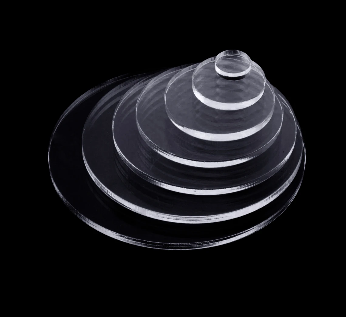 25mm Dia Clear Acrylic Plastic Circles - Laser Cut Discs