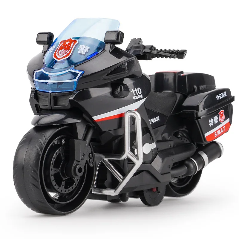 Factory Sale Police Motorcycle Toy Children Plastic Pull Back ...