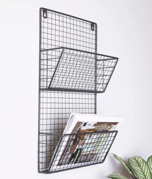 Handmade Iron File Documents Magazine Holder With Gold Finished Metal ...