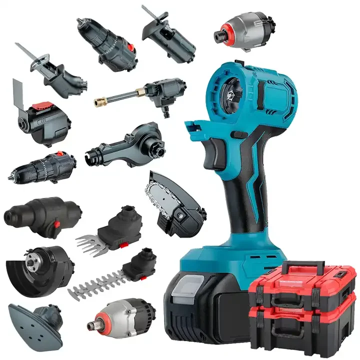 Cordless Electric Screwdriver - Multi-Head Power Drill Set