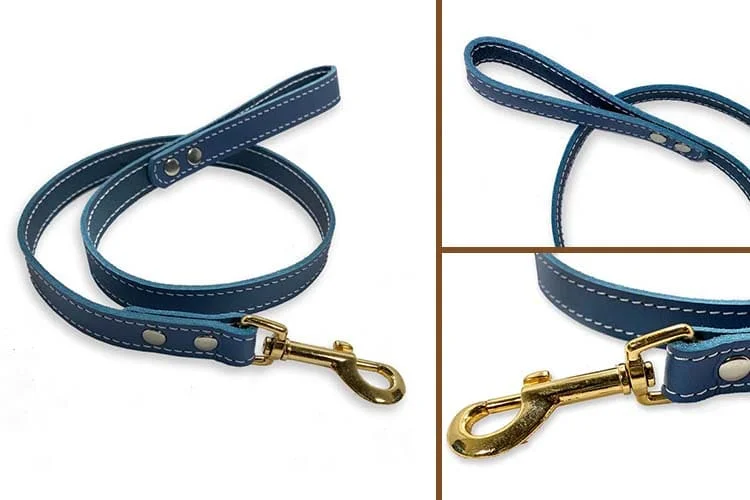 Classical Genuine Luxury Soft Pet Real Leather Dog Leash With Stitching ...