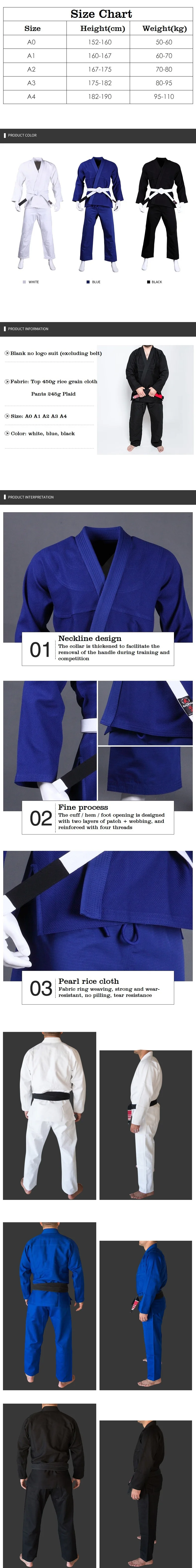Latest Design Jiu Jitsu Uniform 100% Cotton Adult Bjj Gi With ...