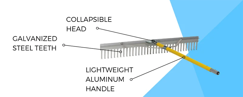 AromaNano Stainless Steel Razer Rake Weed Raker Collapsible All-Purpose ...