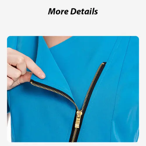 Asymmetrical Double Zipper Blazer with Zippered Pockets Women's Beauty ...
