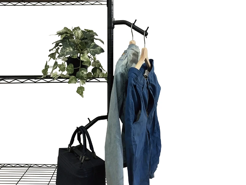 70" Garage Kitchen Metal Wire Shelves Accessories 1" Pole Shelving Rack ...