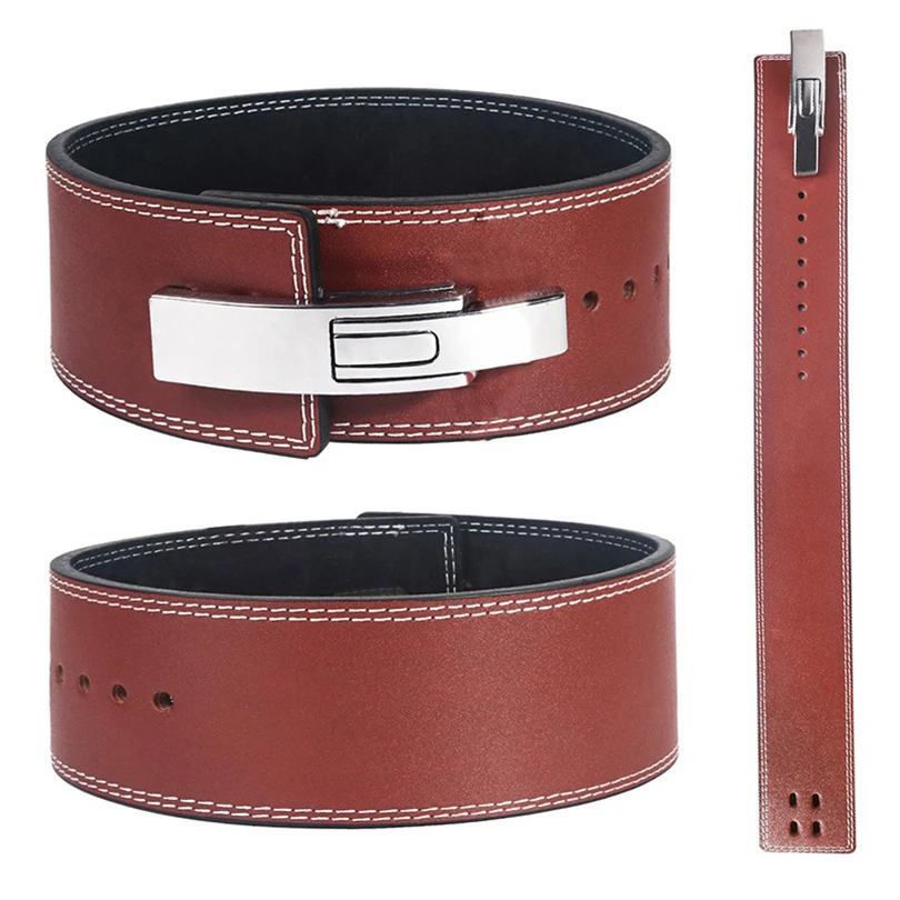 Professional Leather Fitness Belt Sports Weightlifting Powerlifting ...
