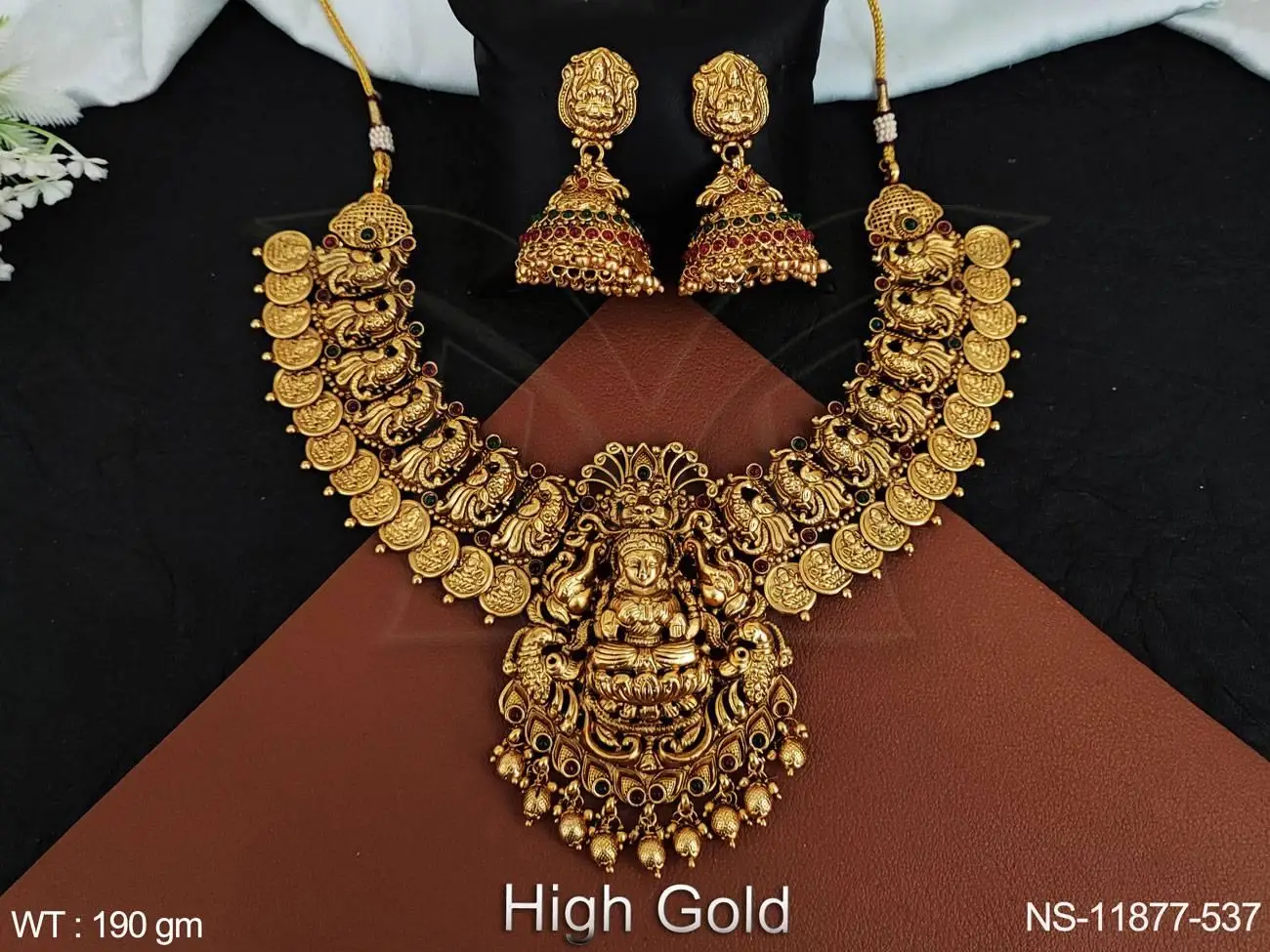 Temple Jewellery High Gold Plated Temple Coin Necklace Set| Alibaba.com
