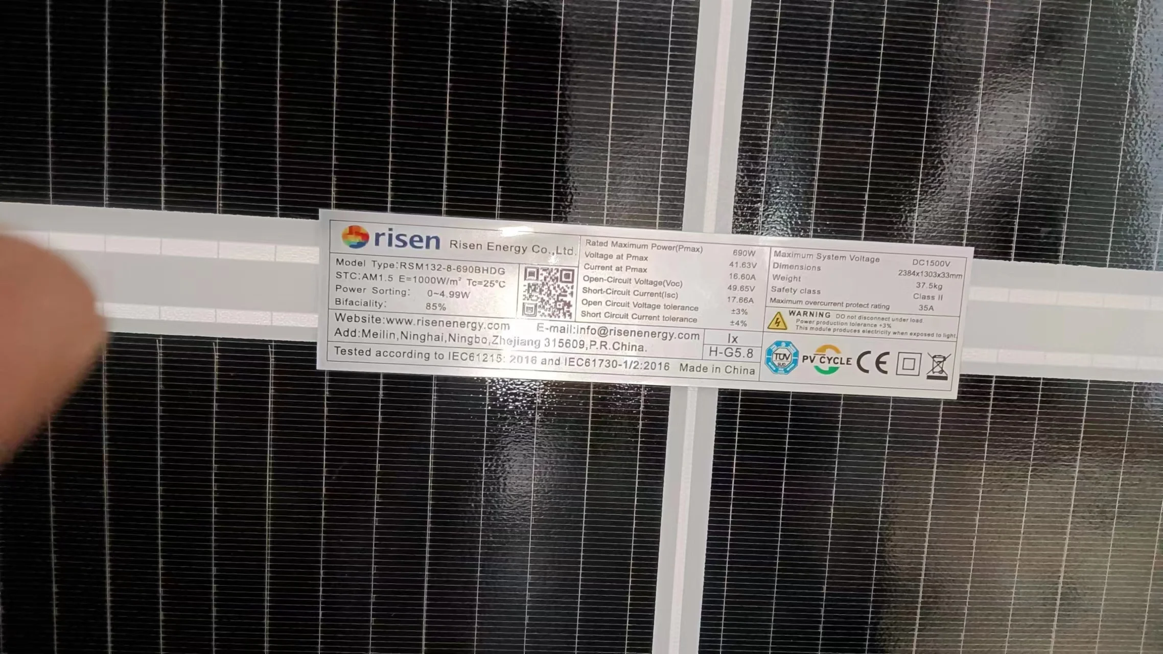 Risen 690w Hjt Glass Solar Panel 690w 695w 700w 710w High Performance ...