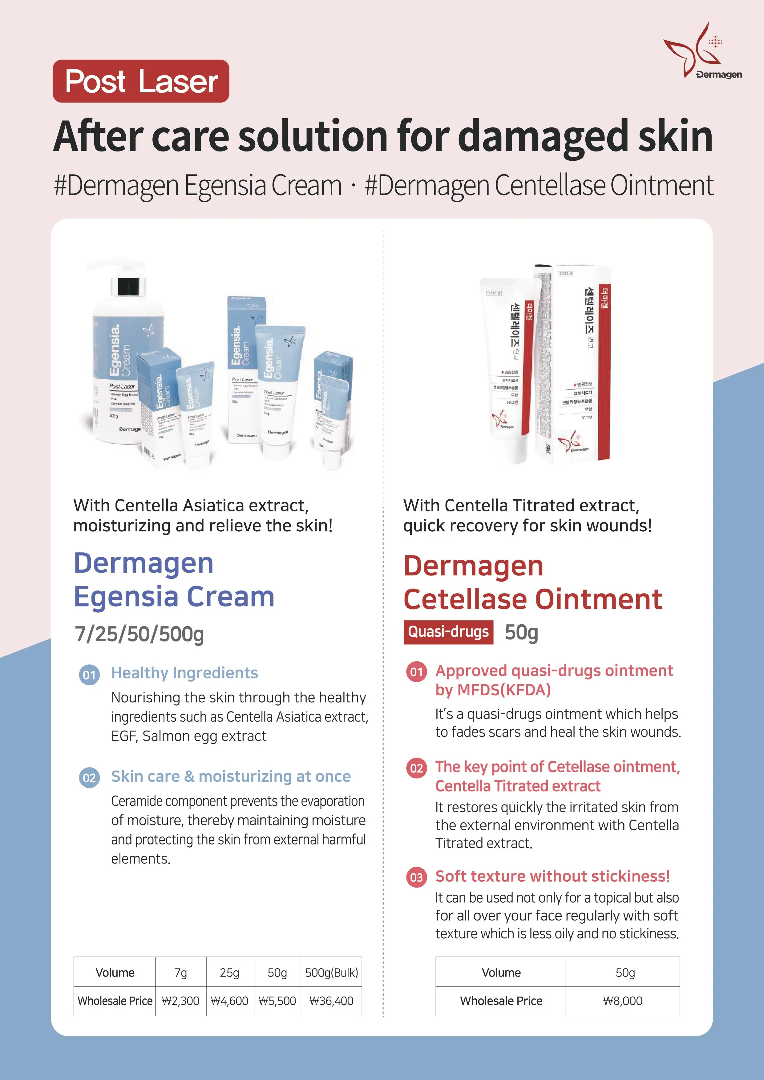 Dermagen Egensia Cream - Post Laser Skin Soothing Moisturizer