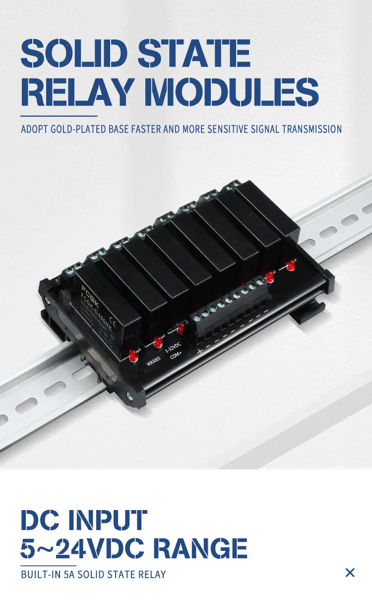 Fcgk 6 Channel Solid State Relay Module Pnp Board 5v 12v 24v 32vdc Dc ...