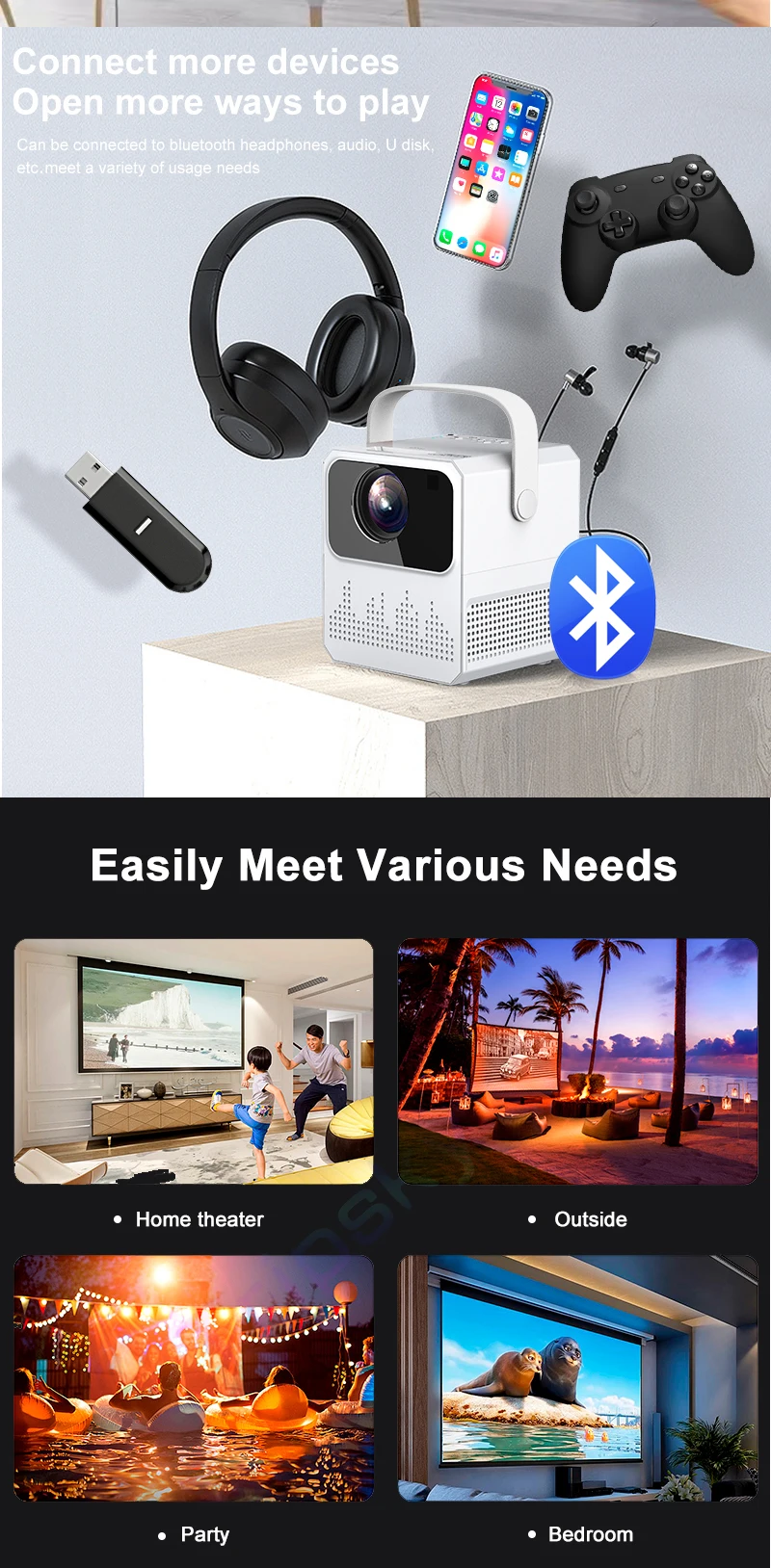 2023 New Cy300 4k Mini Projector Android 7.1 Wifi Projectors Led 4k ...