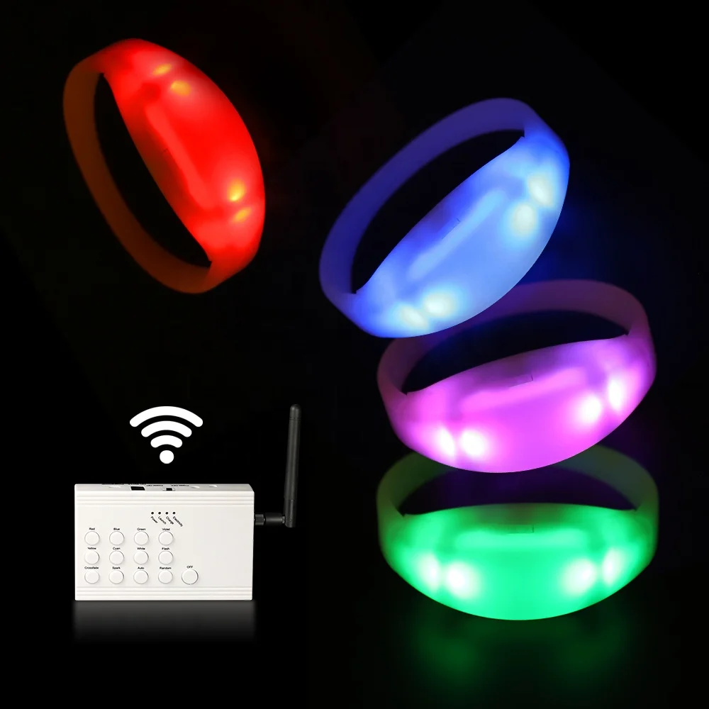 Glowing Bracelets Festival Christmas Led Remote Controled Wristbands ...