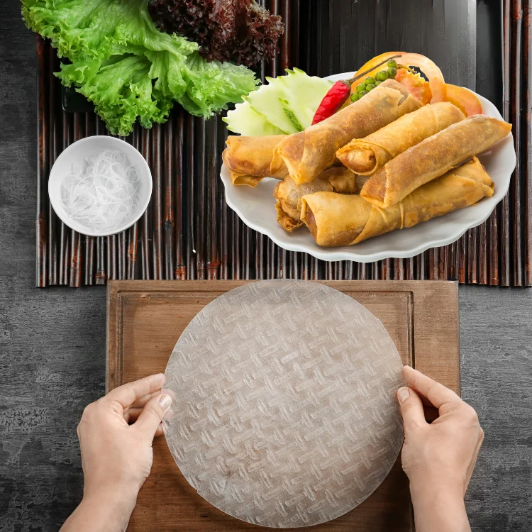 Spring Roll And Deep Dry Wrappers Rice Paper Sheets Use Directly To Eat ...