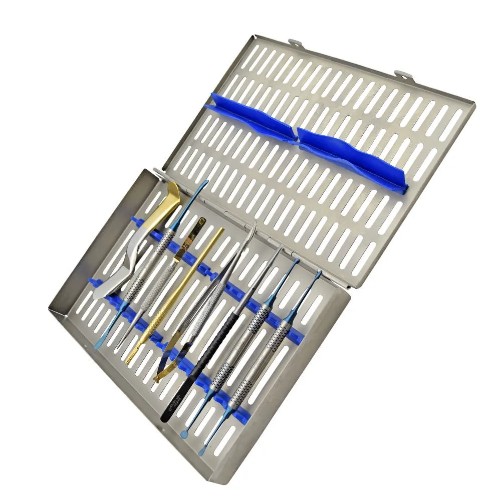 Dental Micro Oral Surgery Instruments Kit 8 Pcs Sterilization Cassette ...