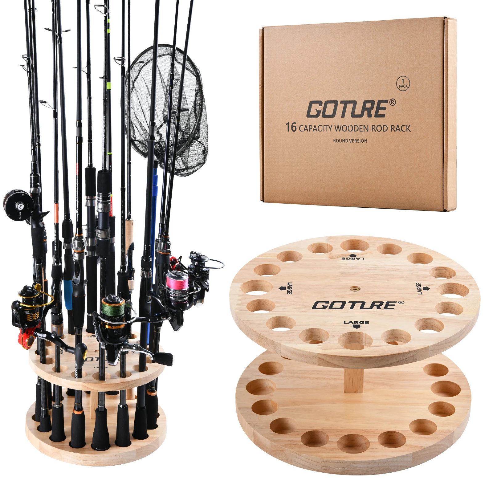 Goture Portable Wood Stand Rods Holder Fishing Rod Holder Rack| Alibaba.com