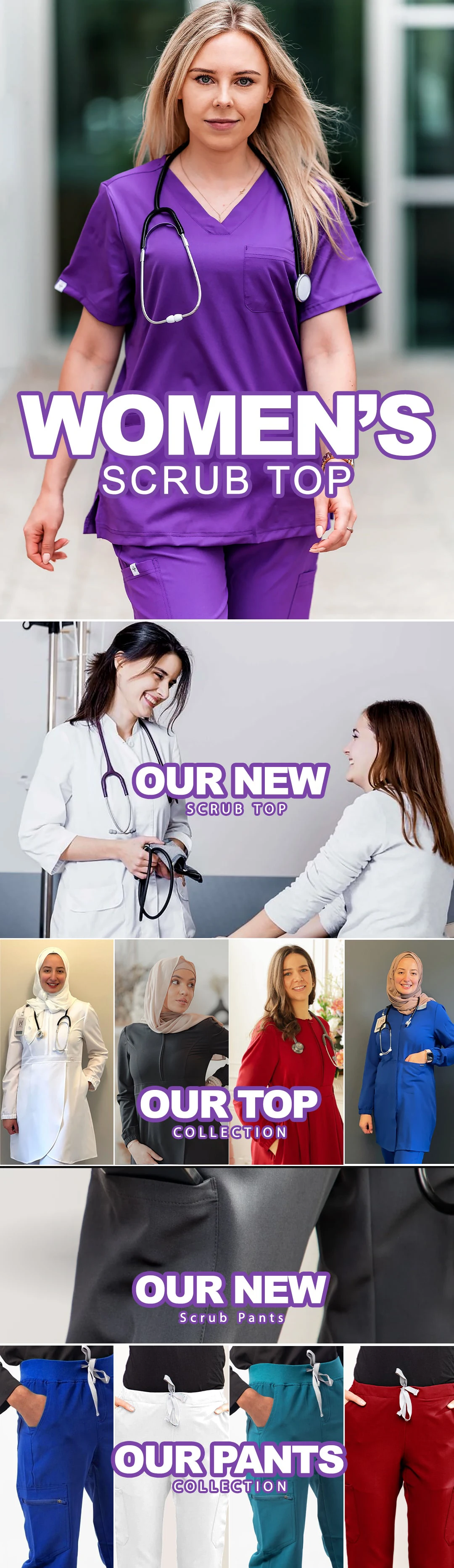 Muslim Women Scrubs Uniformes De Medicos Short Sleeve Islamic Women ...