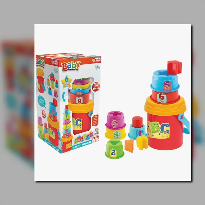 Cylinder Tower Shape Sorter Cube Building Block Toy For Kids Baby ...