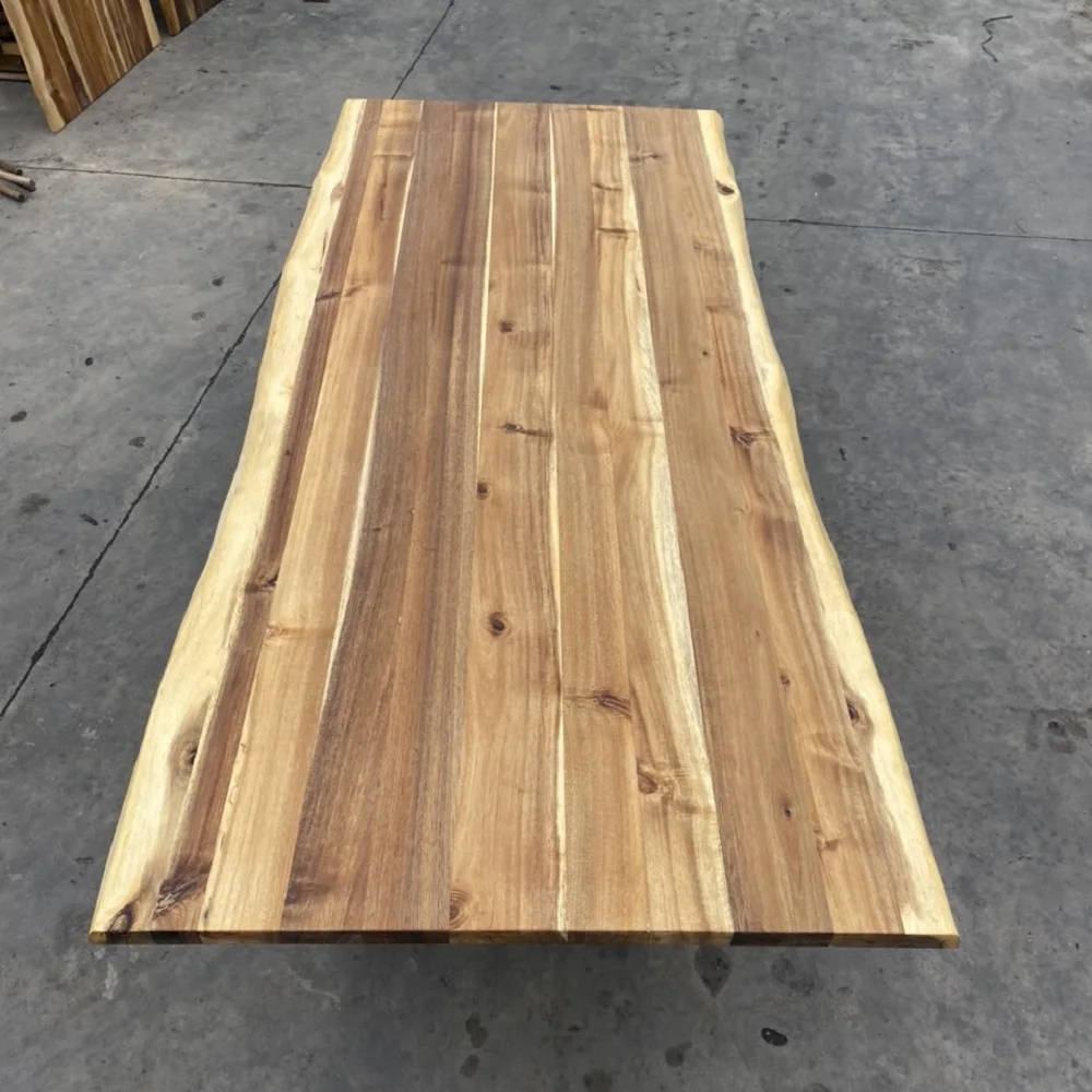 Solid Wood Acacia Table Top Countertop 1 Live Edge/ 2 Live Edges - Buy Kitchen & Tabletop ...