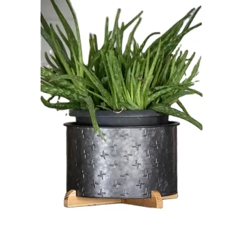 Galvanised Plantar Black Farmhouse Planter Modern Metal Planters Garden ...