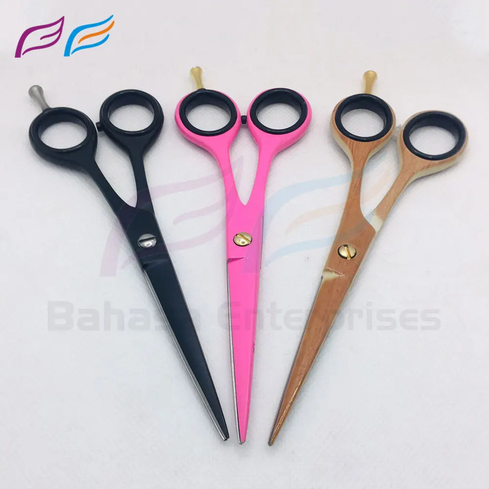 Barber Scissors Japanese Steel 6 And 6.5 Inches Hair Scissors Titan Gold Color Cheap Barber ...