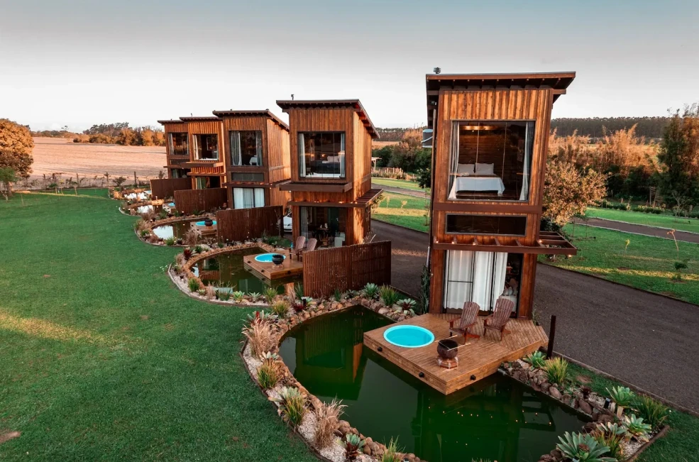 2 Storey Traditional Wooden Cabin Cabana Eco-Friendly Glamping House ...