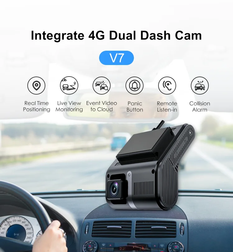 Support Live Video Monitoring 4g 2 Lens Car Vehicle Camera Dash Cam ...