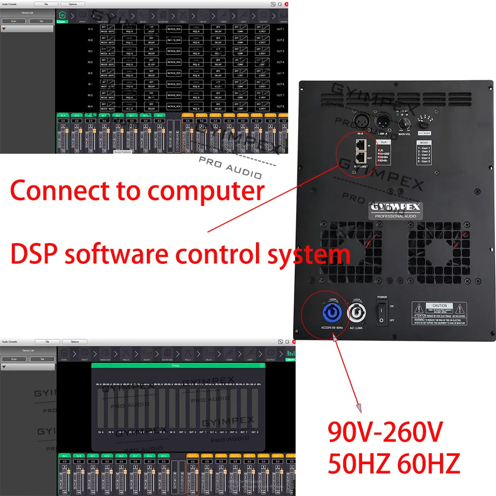 2800W DSP Dual Channels Active Powered Amplifier Module for Line Array ...