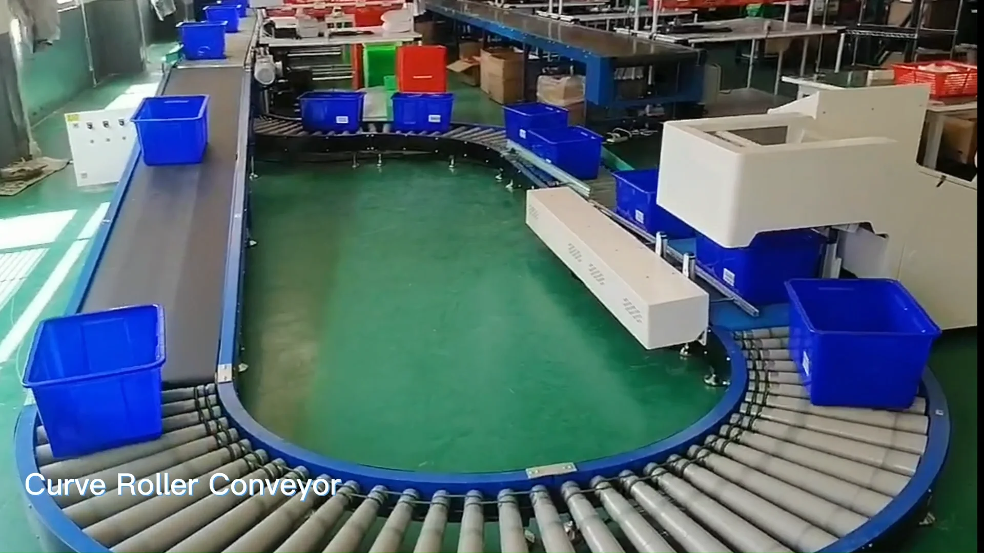 Logistic Packages Curve Roller Conveyor Dws Sorting Machine Warehouse ...