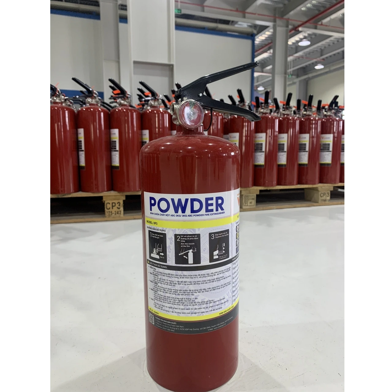 Vinafoam 3kg ABC Dry Powder Extinguisher - Versatile Fire Safety