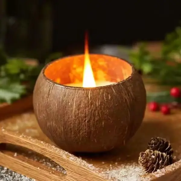 Eco-friendly candle holder Made from 100% coconut shell Coconut candle ...