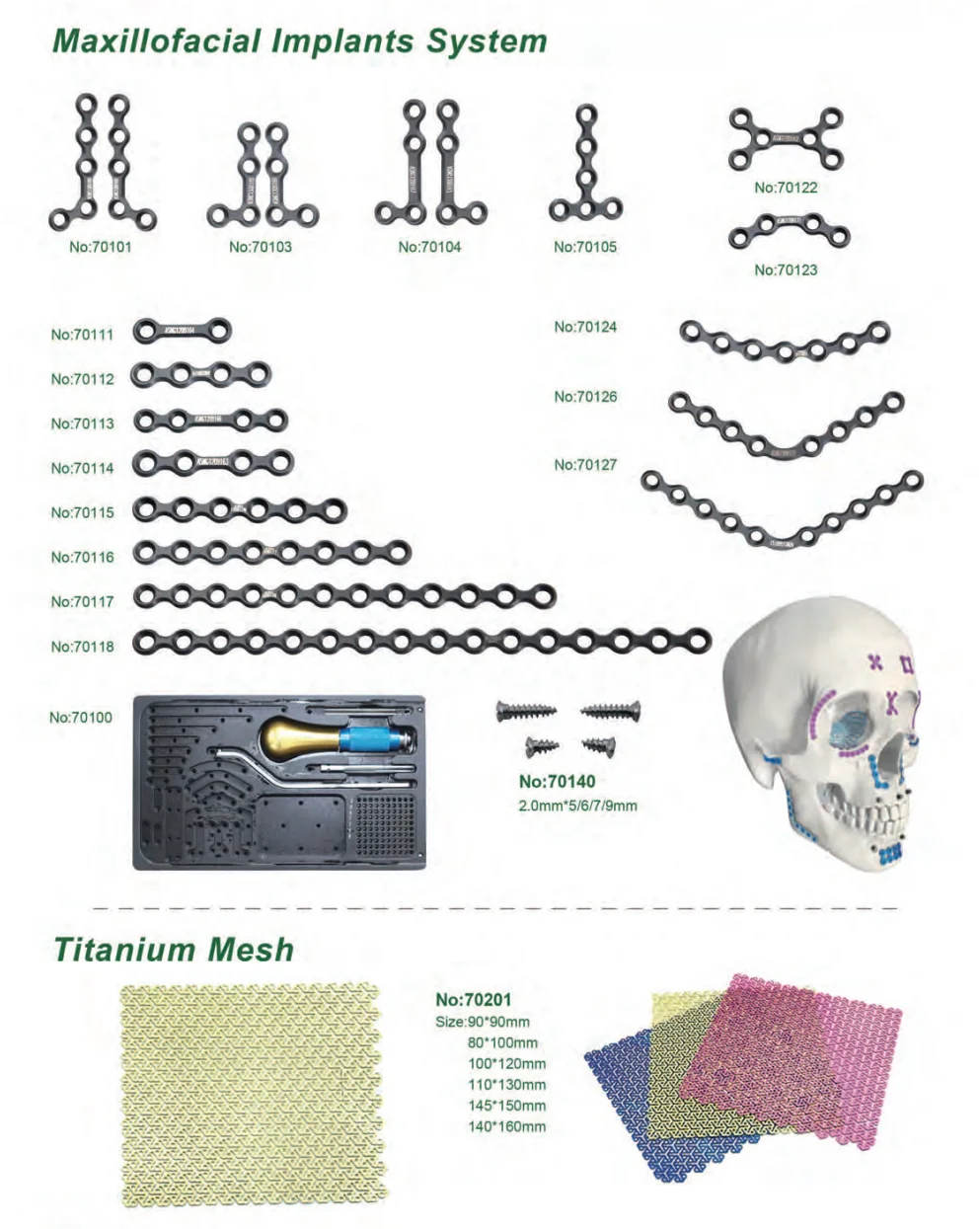Maxillofacial Locking Orthopedic Surgical Implants Self-tapping Self ...