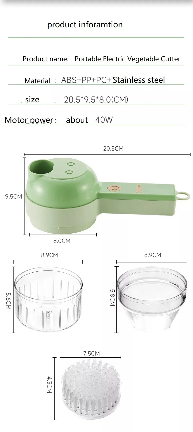 4 in 1 Electric Vegetable Cutter - Sustainable & Versatile