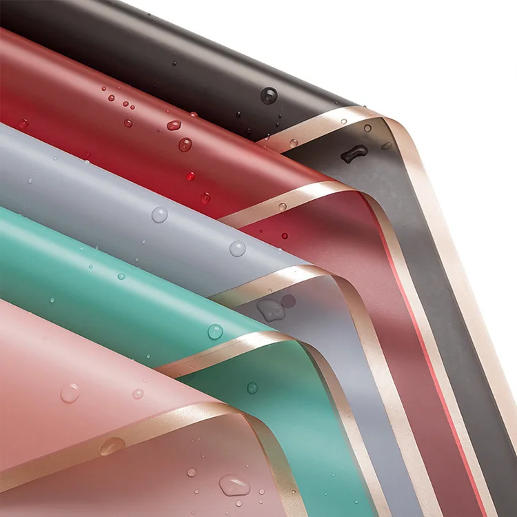 Solid Color Border Flower Wrapping Paper Waterproof Translucent Bouquet ...