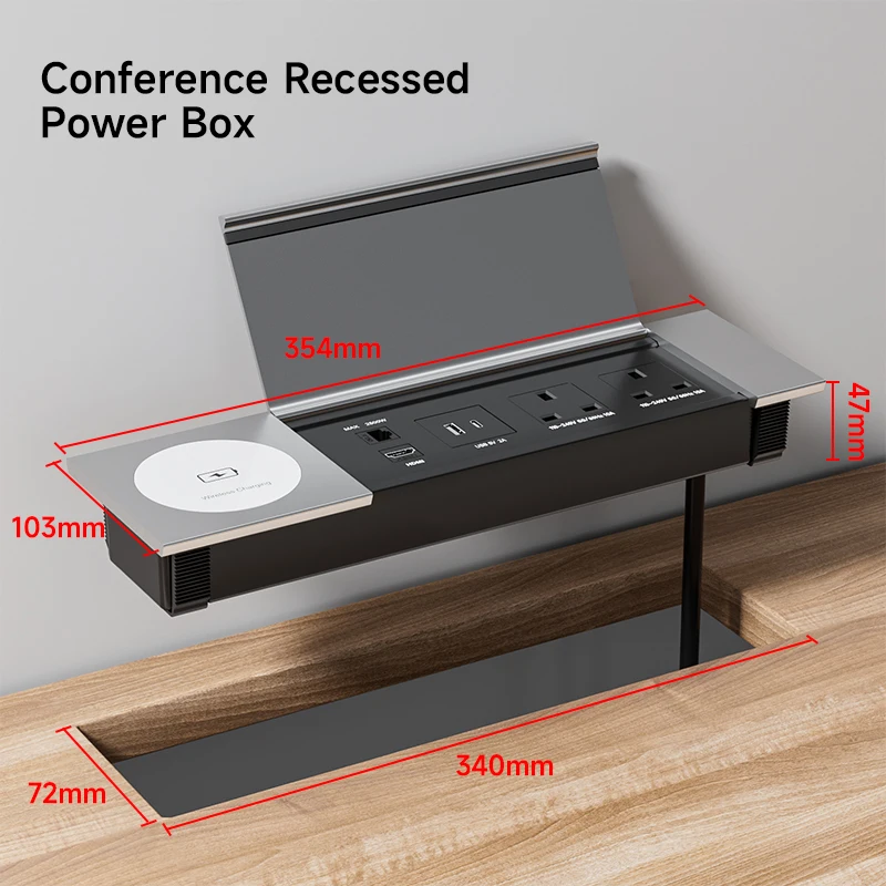 JOYE Cable Cubby Power Outlet Box - Hidden Recessed Extension Socket ...